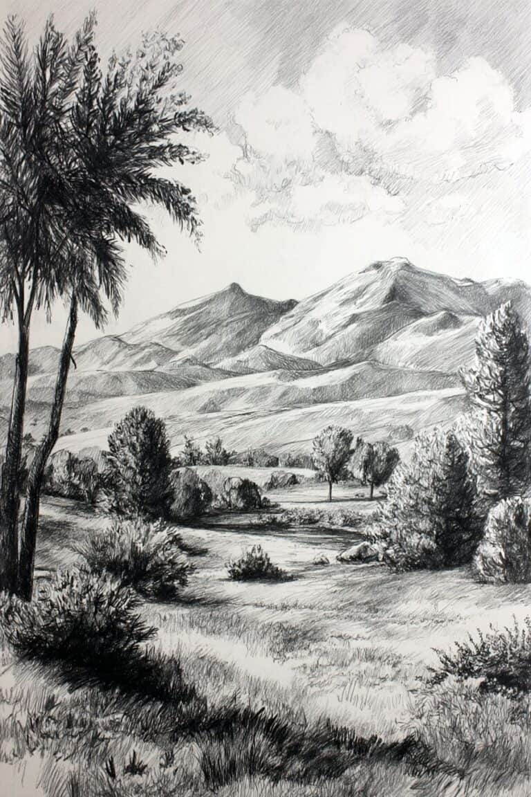 75+ Landscape Drawing Ideas to Ignite Your Inner Artist - The Sketch ...