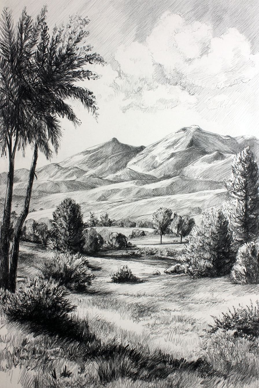 75+ Landscape Drawing Ideas to Ignite Your Inner Artist - The Sketch ...