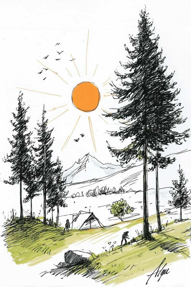 75+ Landscape Drawing Ideas to Ignite Your Inner Artist - The Sketch ...