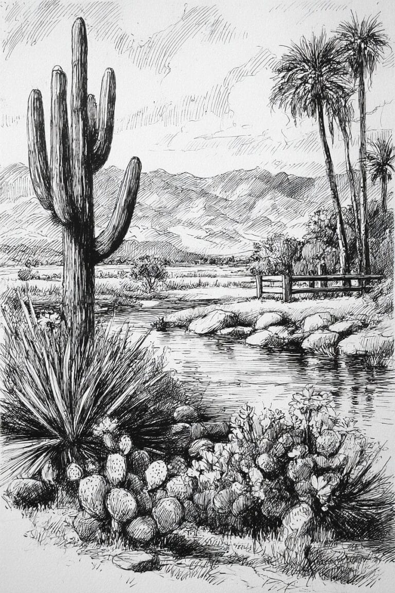 75+ Landscape Drawing Ideas to Ignite Your Inner Artist - The Sketch ...