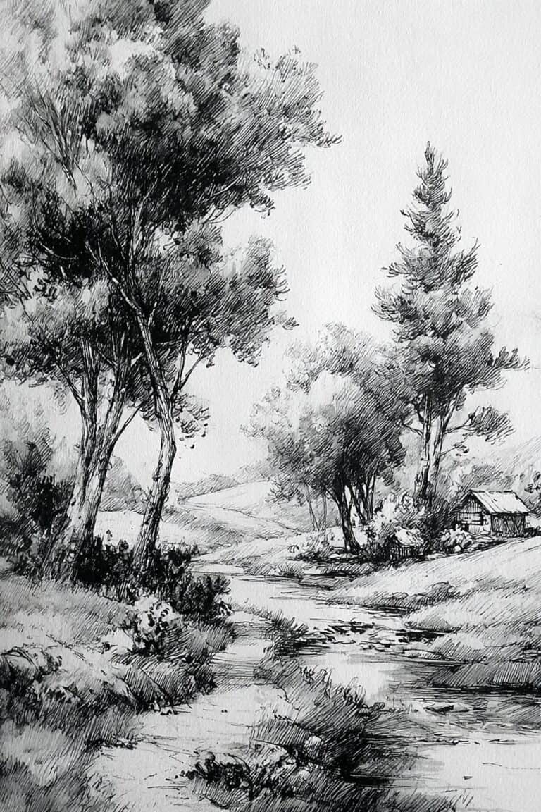 75+ Landscape Drawing Ideas to Ignite Your Inner Artist - The Sketch ...