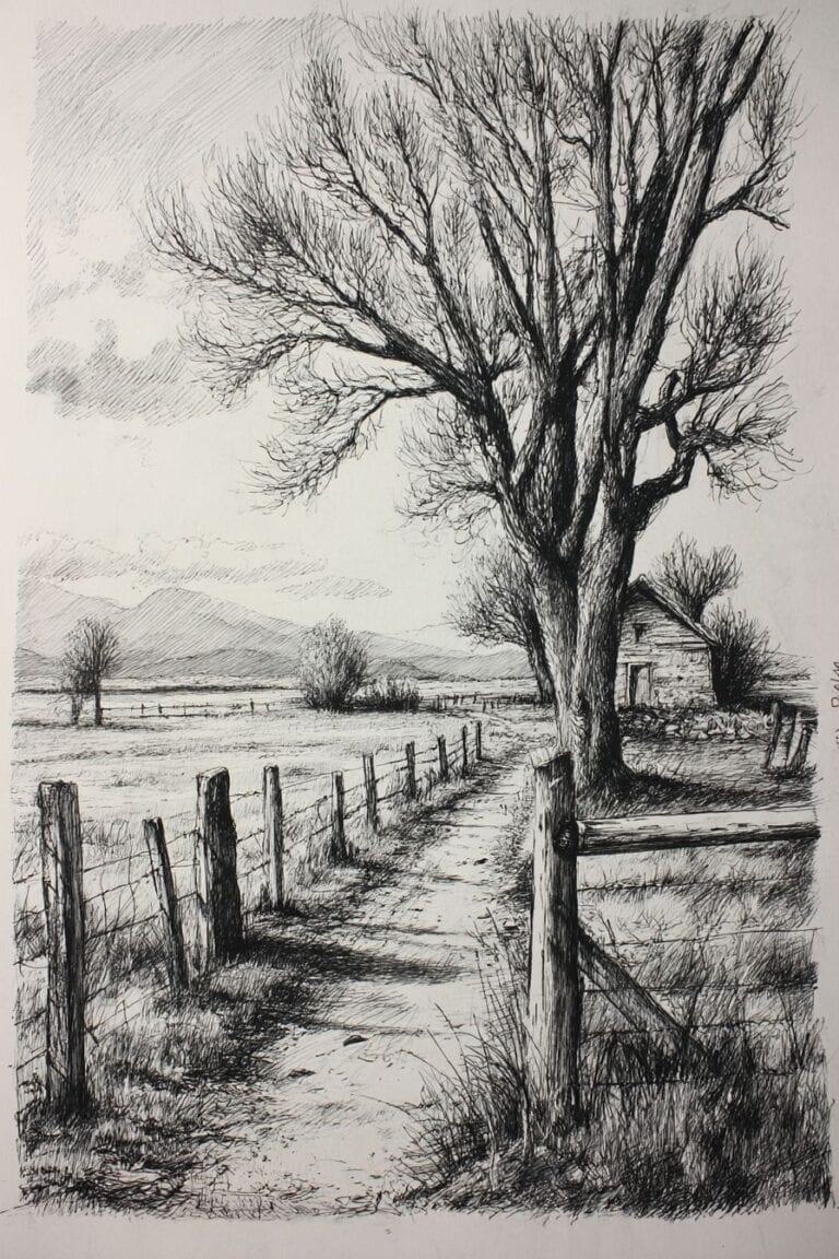 75+ Landscape Drawing Ideas to Ignite Your Inner Artist - The Sketch ...