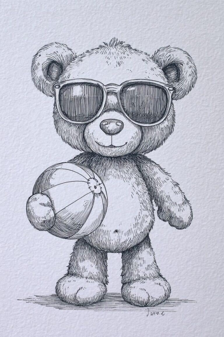 30 Adorable Teddy Bear Drawings to Melt Your Heart - The Sketch ...