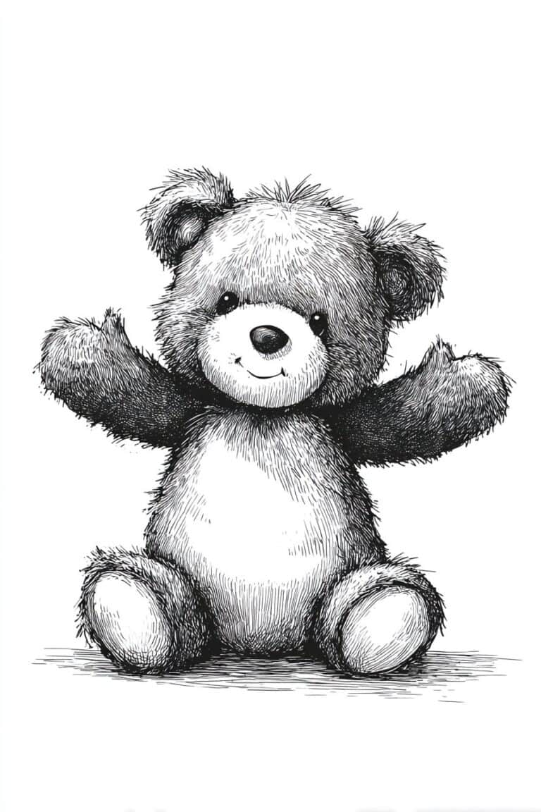 30 Adorable Teddy Bear Drawings to Melt Your Heart - The Sketch ...