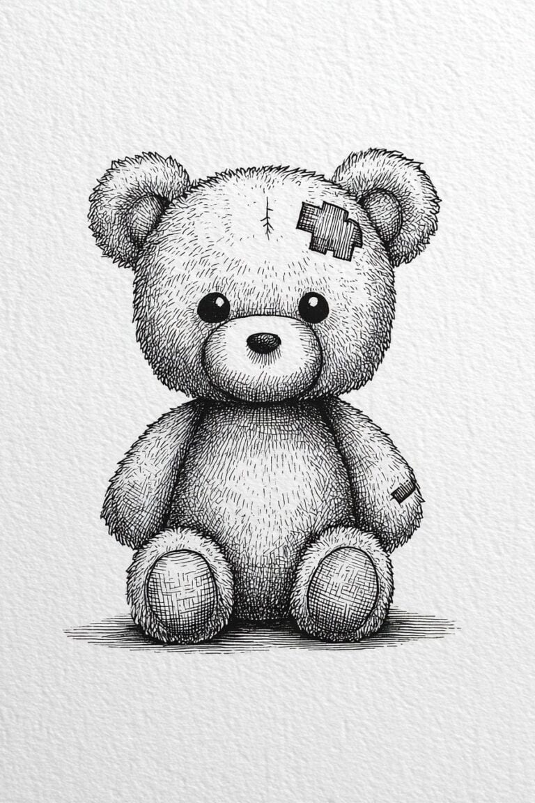 30 Adorable Teddy Bear Drawings to Melt Your Heart - The Sketch ...