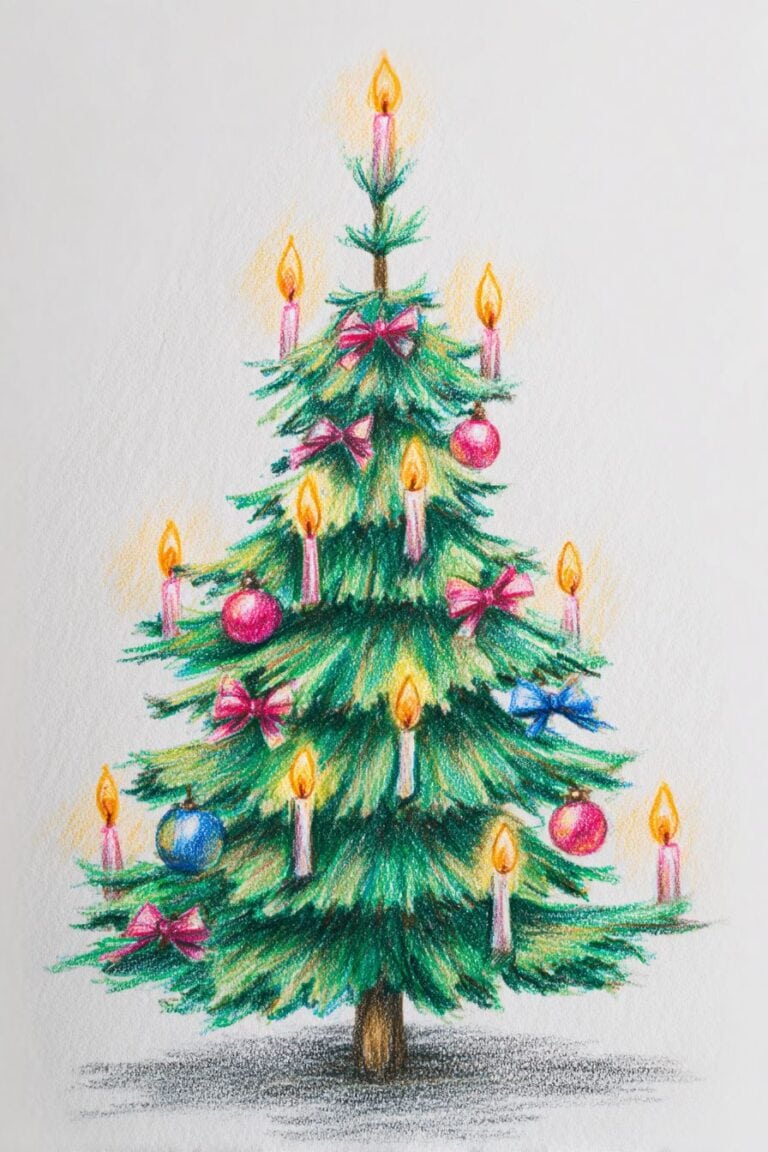 50 Christmas Tree Drawing Ideas: From Classic to Whimsical - The Sketch ...