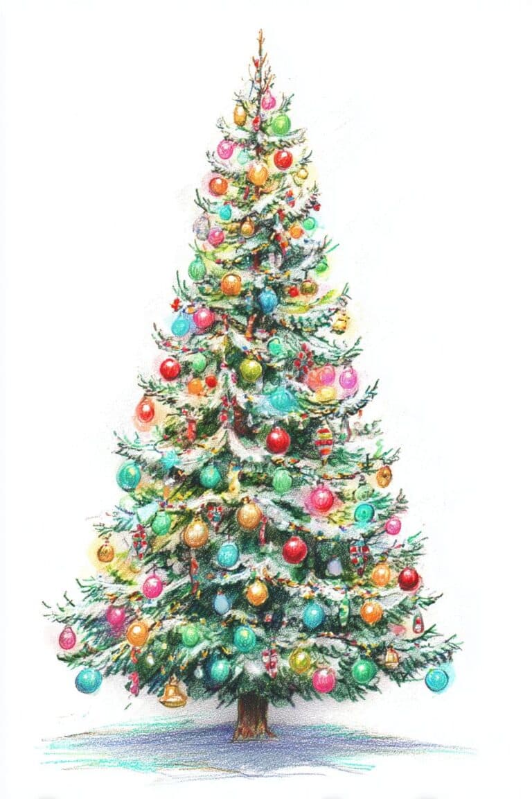 50 Christmas Tree Drawing Ideas: From Classic to Whimsical - The Sketch ...