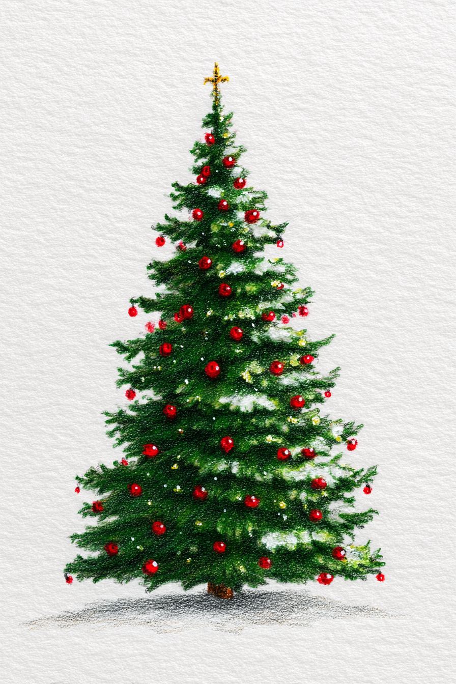 50 Christmas Tree Drawing Ideas: From Classic to Whimsical - The Sketch ...