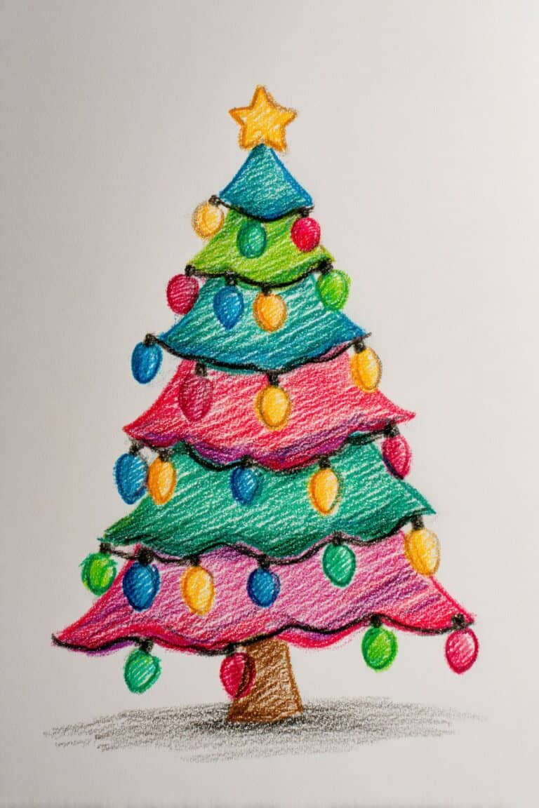 50 Christmas Tree Drawing Ideas: From Classic to Whimsical - The Sketch ...