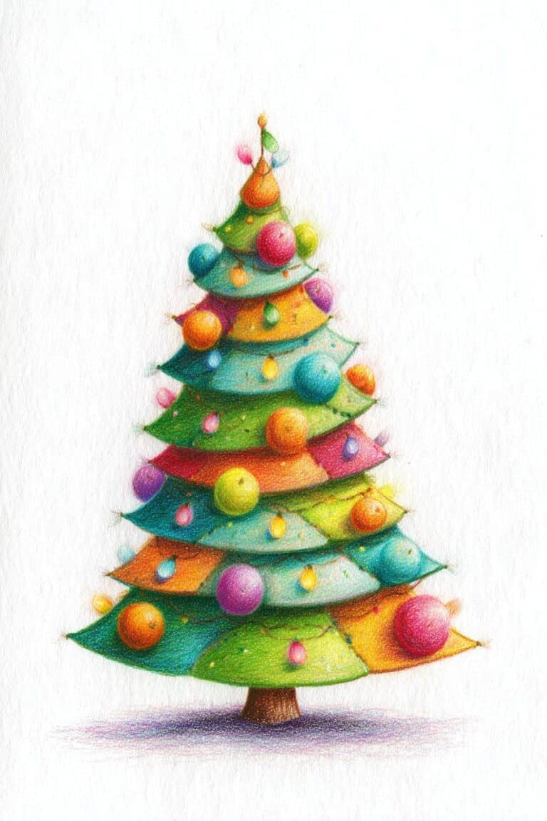 50 Christmas Tree Drawing Ideas: From Classic to Whimsical - The Sketch ...