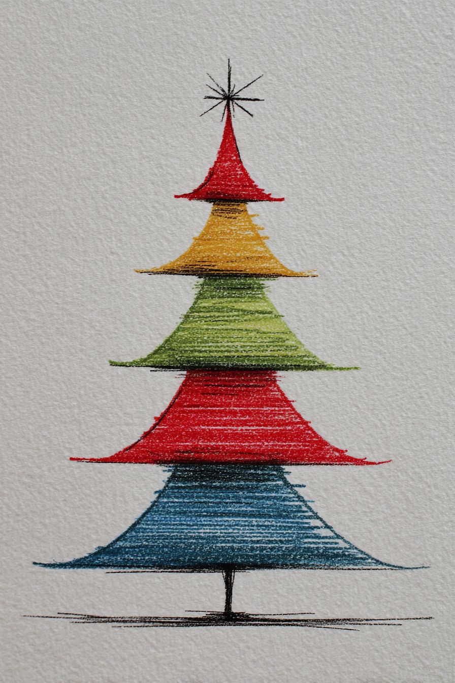 50 Christmas Tree Drawing Ideas: From Classic to Whimsical - The Sketch ...