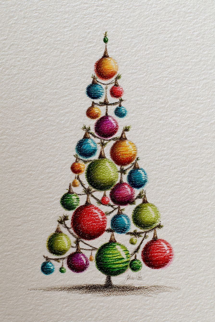 50 Christmas Tree Drawing Ideas: From Classic to Whimsical - The Sketch ...