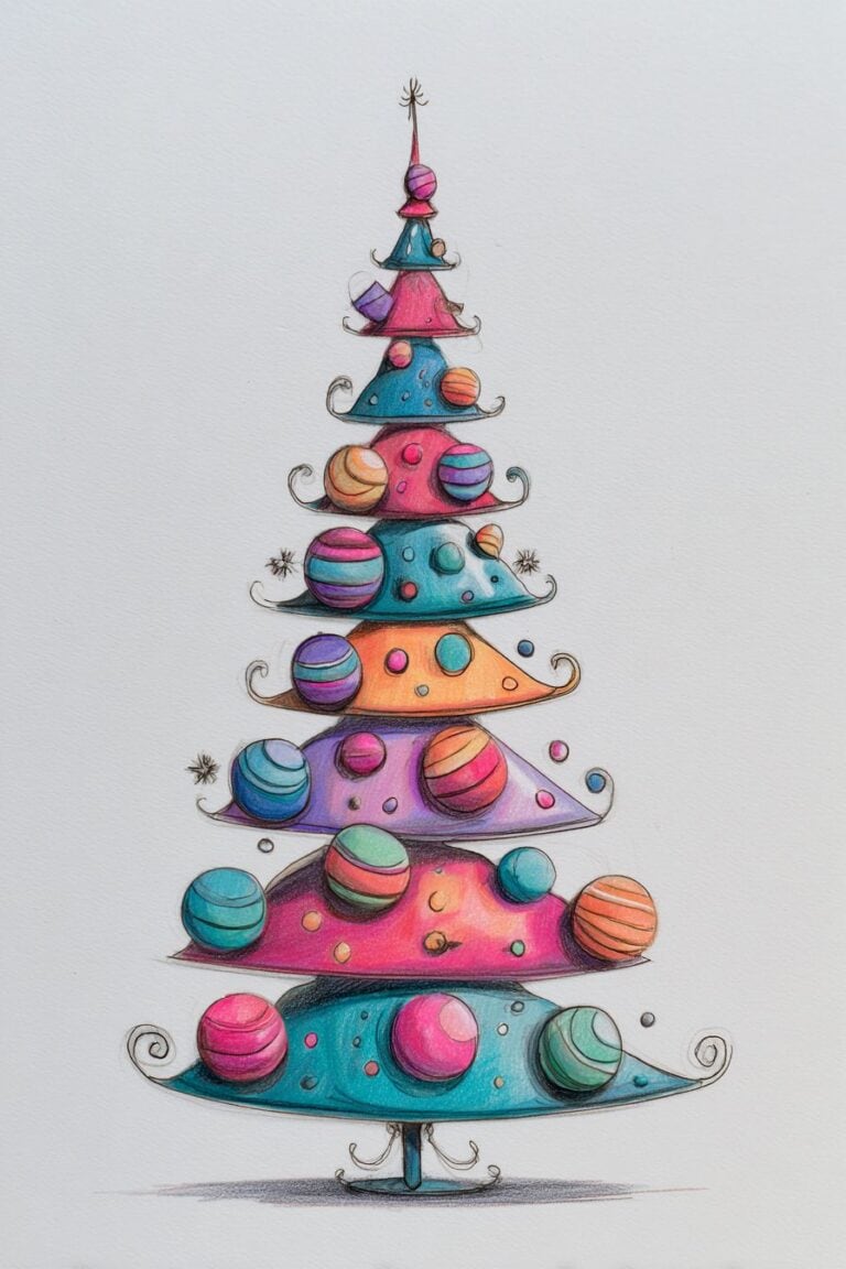 50 Christmas Tree Drawing Ideas: From Classic to Whimsical - The Sketch ...