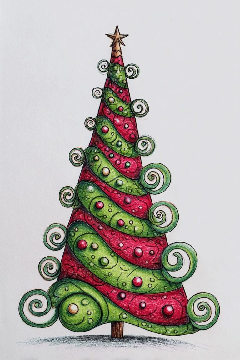 50 Christmas Tree Drawing Ideas: From Classic to Whimsical - The Sketch ...