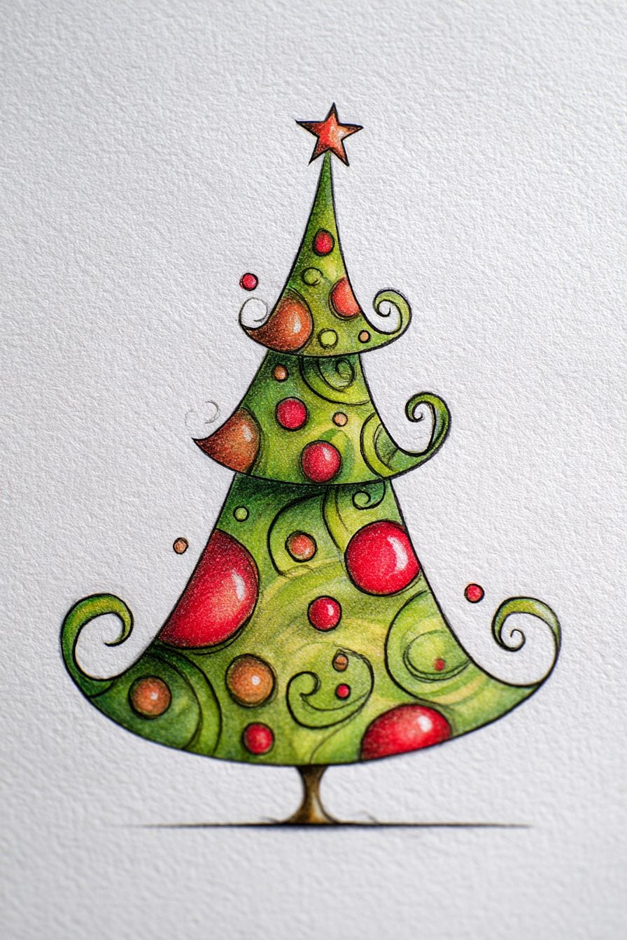 50 Christmas Tree Drawing Ideas: From Classic to Whimsical - The Sketch ...