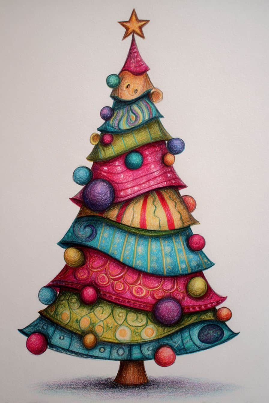 50 Christmas Tree Drawing Ideas: From Classic to Whimsical - The Sketch ...