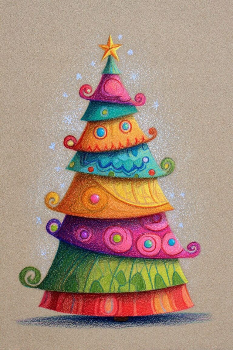 50 Christmas Tree Drawing Ideas: From Classic to Whimsical - The Sketch ...