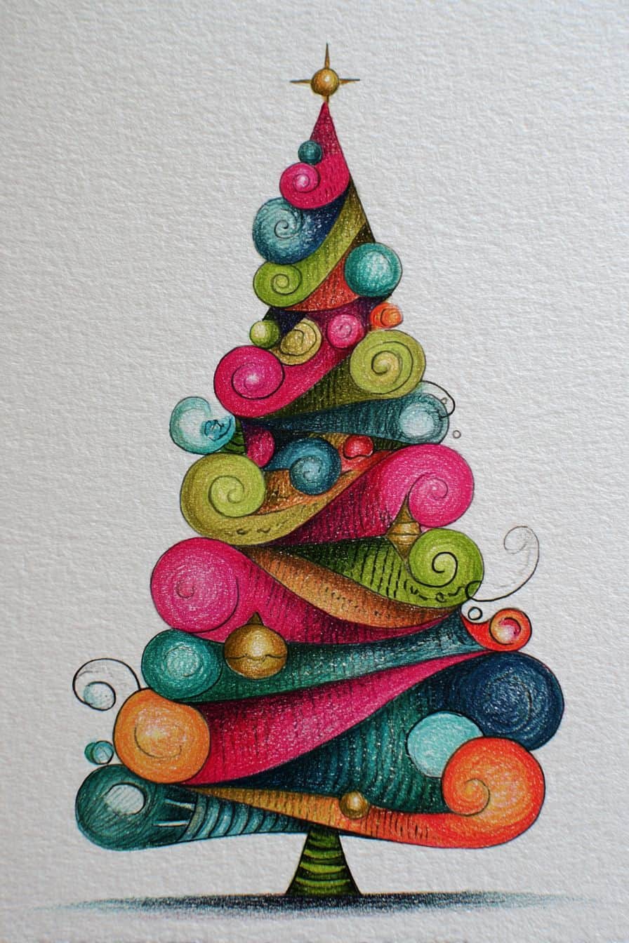 50 Christmas Tree Drawing Ideas: From Classic to Whimsical - The Sketch ...
