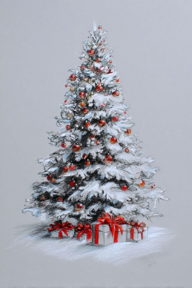 50 Christmas Tree Drawing Ideas: From Classic to Whimsical - The Sketch ...