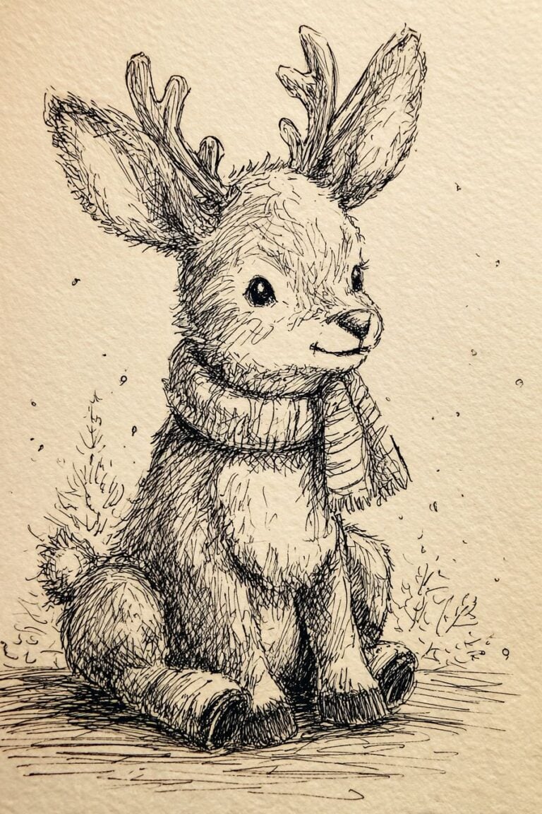 35 Magical Reindeer Drawing Ideas: From Christmas Cards to Holiday Home ...