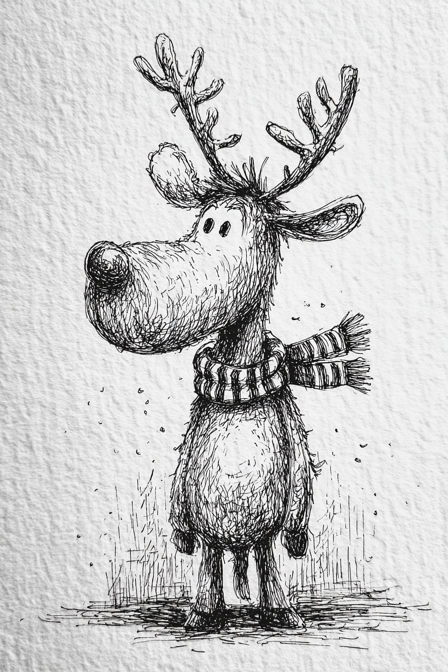 35 Magical Reindeer Drawing Ideas: From Christmas Cards to Holiday Home ...