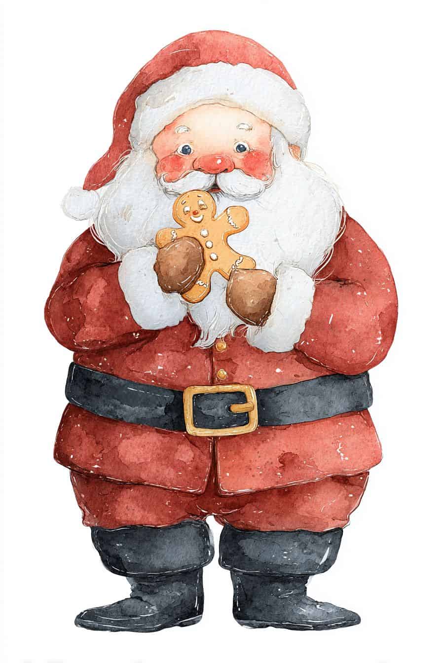 Magical Watercolor Santa Ideas For Christmas Cards and Crafts - The ...