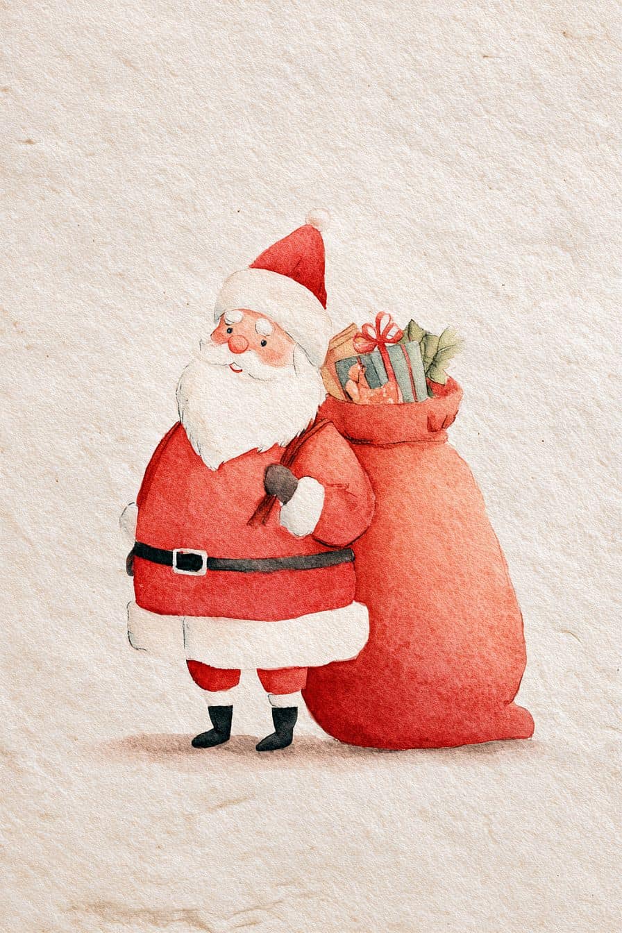 Magical Watercolor Santa Ideas For Christmas Cards and Crafts - The ...