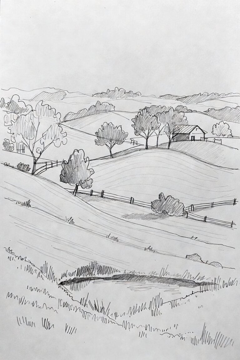 25 Super Simple Landscapes You Can Draw Easily - The Sketch & Doodle Club