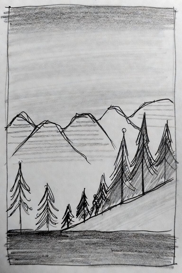 25 Super Simple Landscapes You Can Draw Easily - The Sketch & Doodle Club