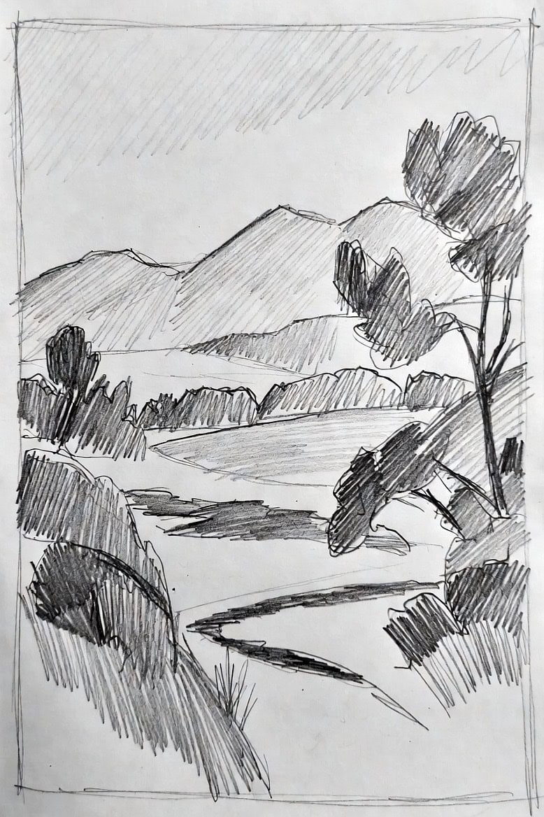 25 Super Simple Landscapes You Can Draw Easily - The Sketch & Doodle Club